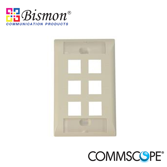 (Commscope)Face Plate Kits 6 Port Almond | Bismon