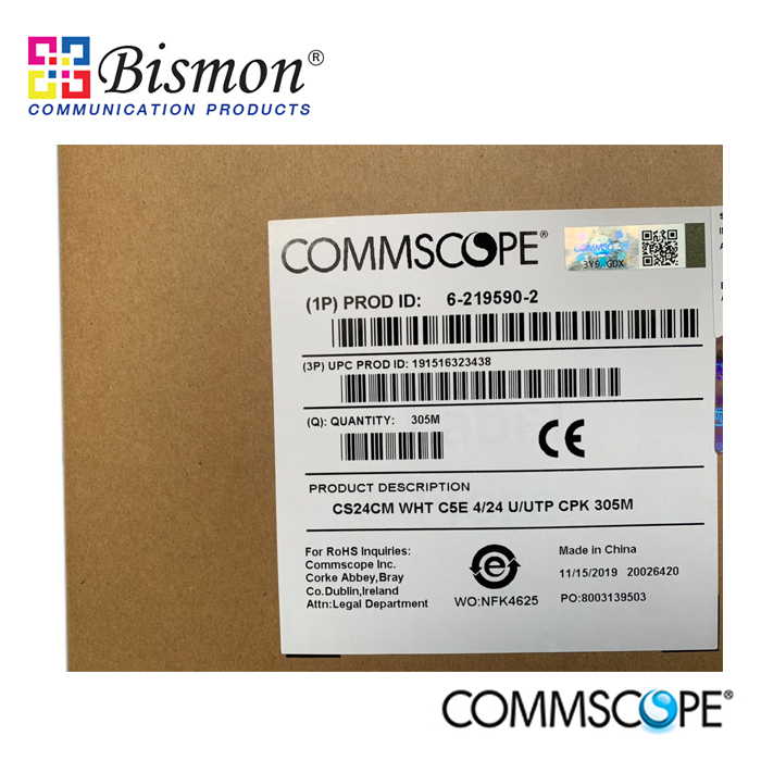 (Commscope) UTP Cat.5e 200MHz,CM 24 AWG/White,305MR/PB | Bismon